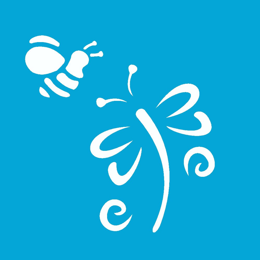 Stencil 10 x 10 Libélula e Abelha COD. 362 - lojametallica