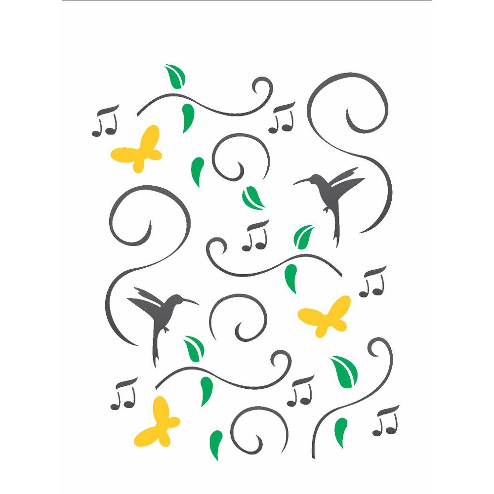 Stencil 15 x 20 Estamparia Beija Flor COD.513 - lojametallica