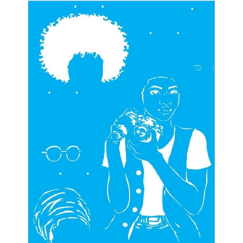 Stencil 30,5 x 30,5 Afro Mulher COD.2997 - lojametallica