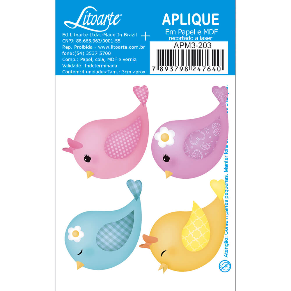 Aplique MDF 3 X 4 APM3 - 203 Litoarte - lojametallica