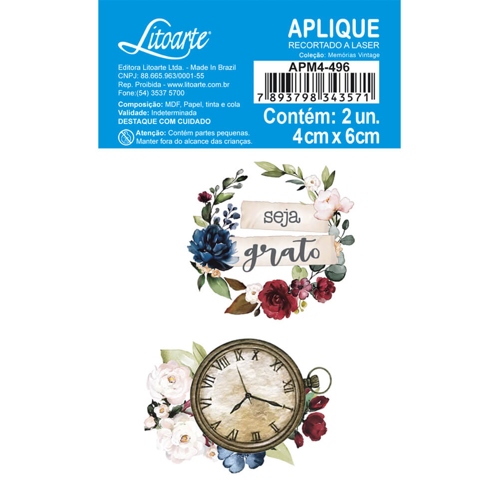 Aplique MDF 4 X 6 APM4 - 496 Litoarte - lojametallica
