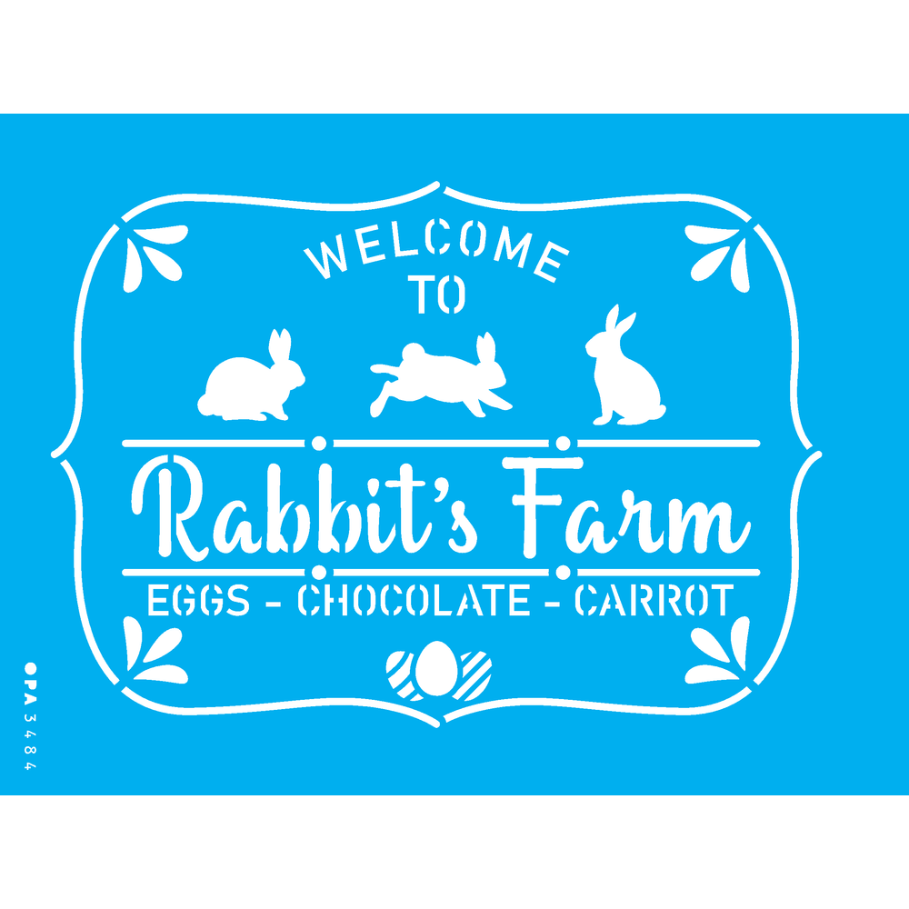 Stencil 15 X 20 Farmhouse Coelho II Cód. 3484 - lojametallica